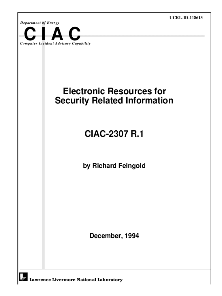 Fillable Online Electronic Resources for Security Related Information ...
