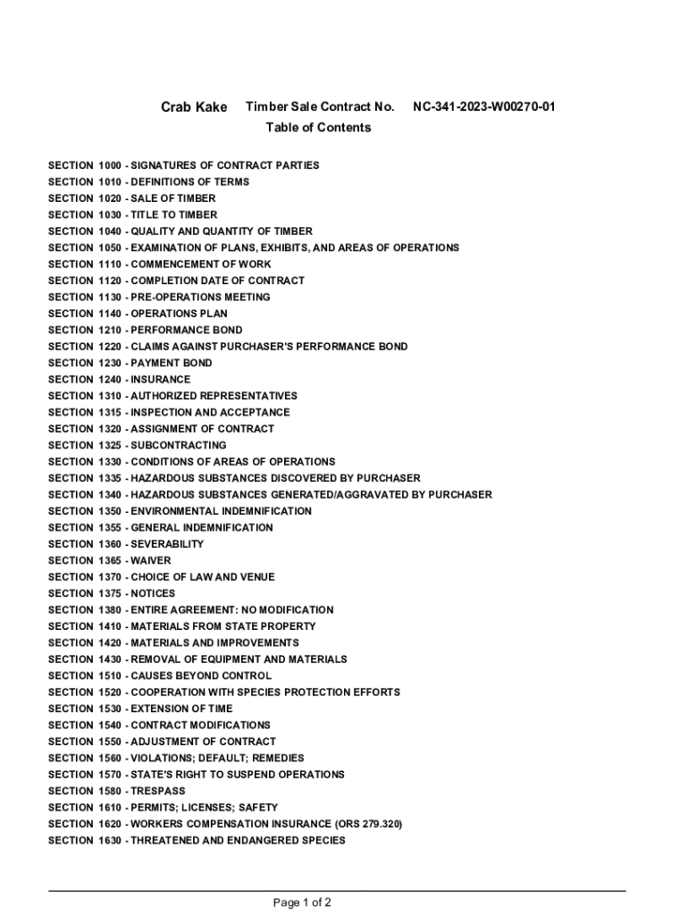 Fillable Online EXHIBIT B TIMBER SALE OPERATIONS PLAN Fax Email Print ...