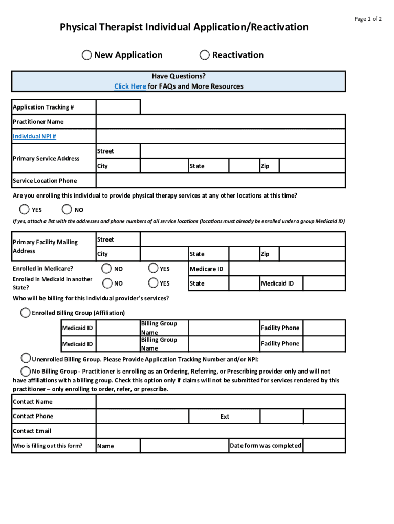 Fillable Online Get the free Individual Provider Application ...