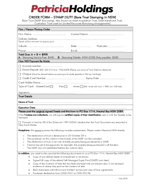 Fillable Online Trust Deed Stamping NSW & Victoria Fax Email Print ...
