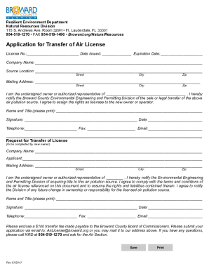 Fillable Online Application for Transfer - Marine Facility Operating ...