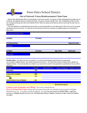 Fillable Online PDS Vision Claim Form Updated 071712.xls Fax Email ...