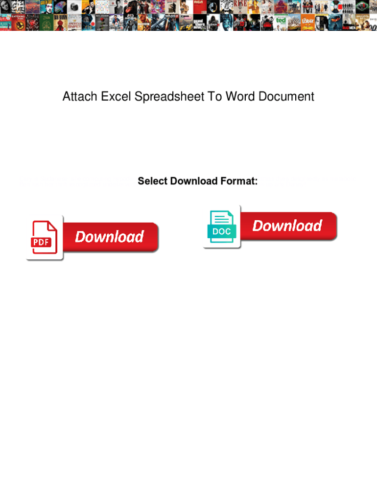 Fillable Online Attach Excel Spreadsheet To Word Document Attach Excel