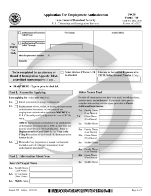 Fillable Online employment authorization document NOT DUE to Fax Email ...