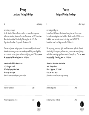 Fillable Online Proxy, Proxy, Who Needs a Proxy? A Primer on the Use of ...