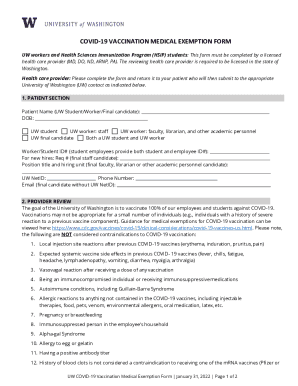 Fillable Online COVID-19 Vaccination Medical Exemption Form (updated 2/ ...