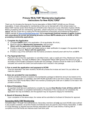 Fillable Online Instructions for New REALTORS Fax Email Print - pdfFiller