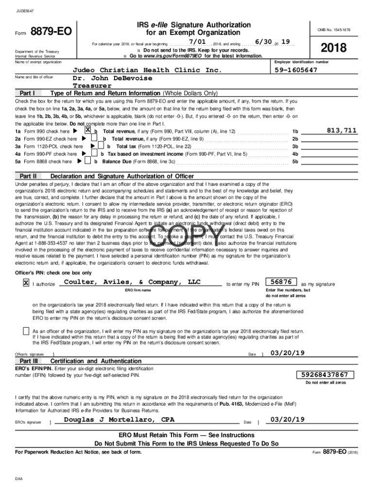 Fillable Online Fillable IRS e-file Signature Authorization for Form ...