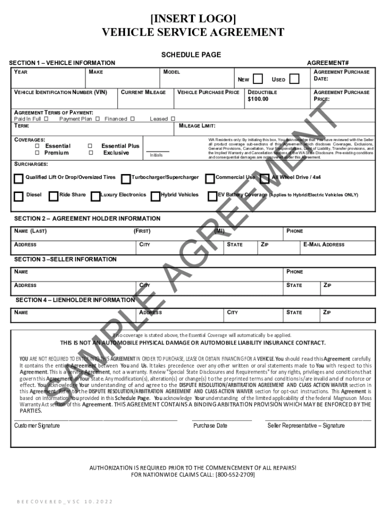 Fillable Online Free Vehicle Payment Plan Agreement - PDFWord - eForms ...