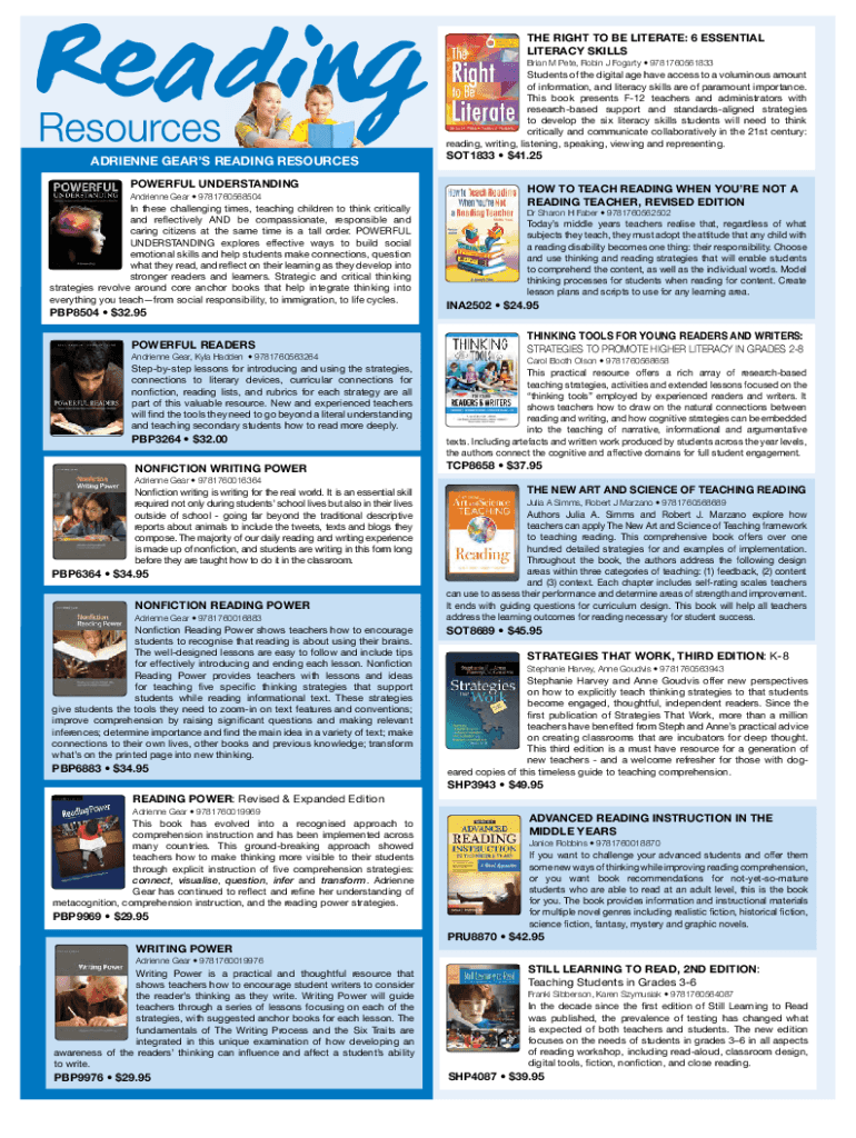 Fillable Online The Right to Be Literate: Six Essential Literacy Skills ...