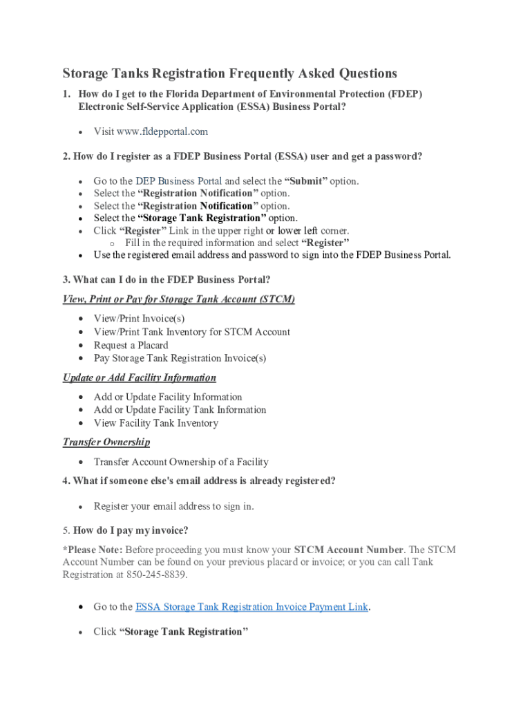 Fillable Online Storage Tank Facility Registration Form Fax Email Print ...