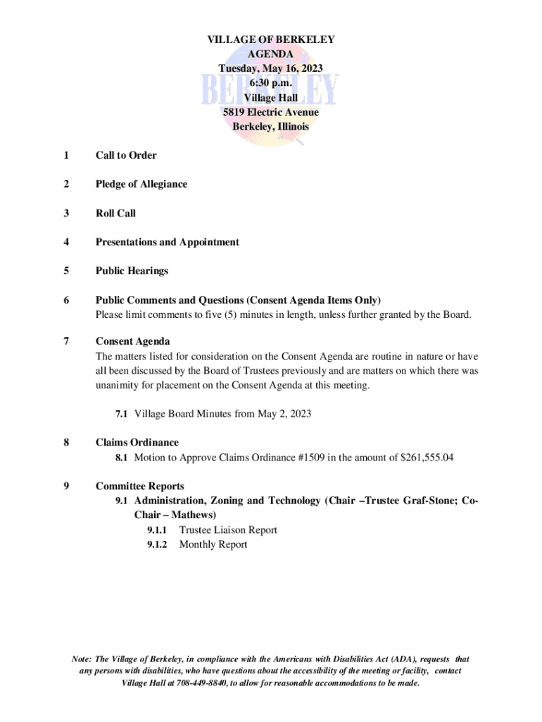 Fillable Online Village of Berkeley - Garage Permit Submittal ...