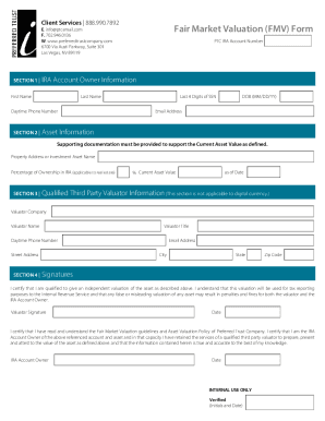 Fillable Online Fair Market Valuation (FMV) Informational Guide and ...