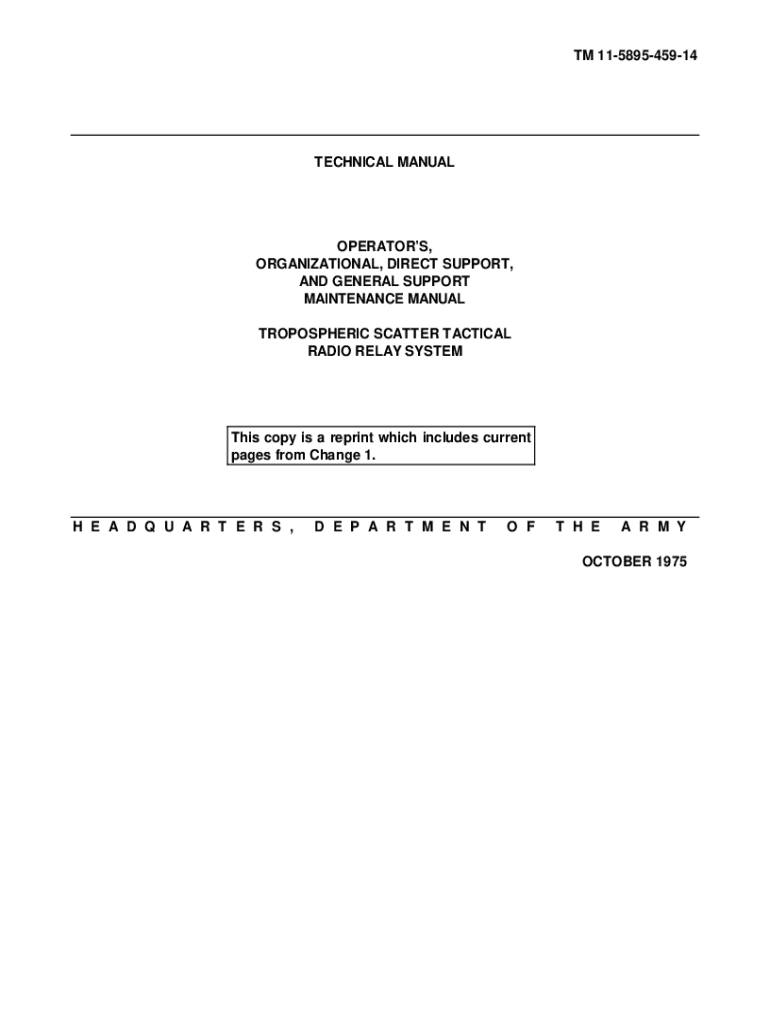 Fillable Online Tropospheric Scatter Tactical Radio Relay System by ...