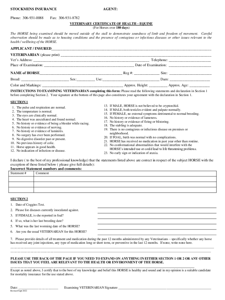 Fillable Online Coggins Papers and Health Certificates.What's the Deal ...