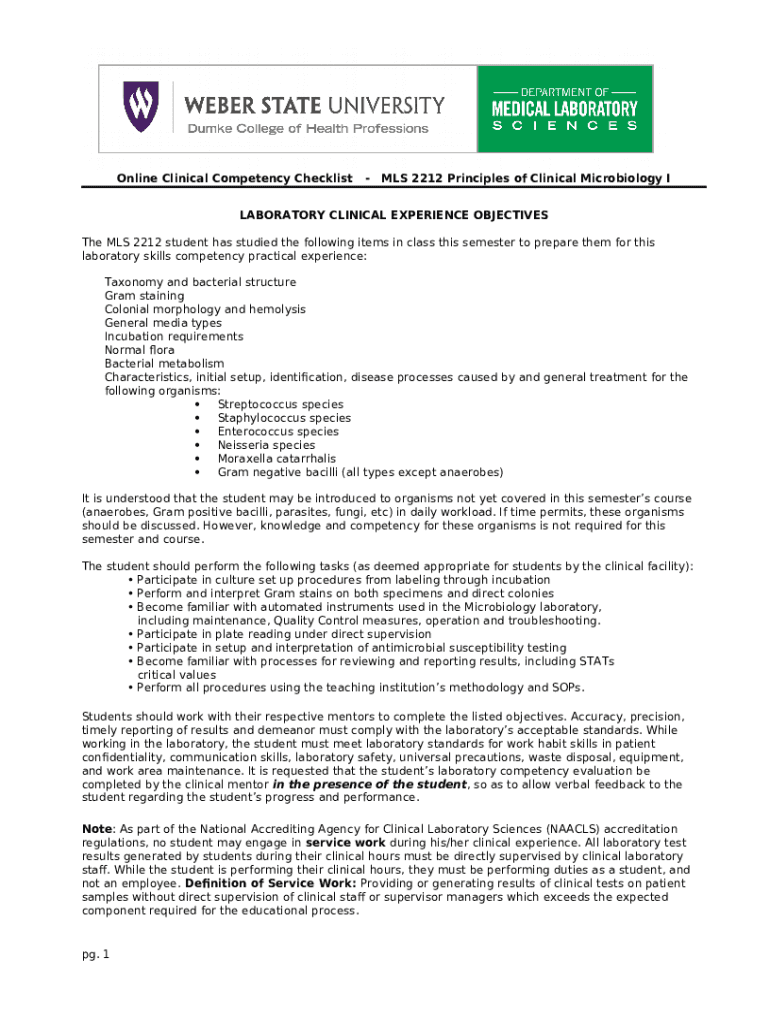 Competency Assessment in the Clinical Microbiology ... Doc Template ...