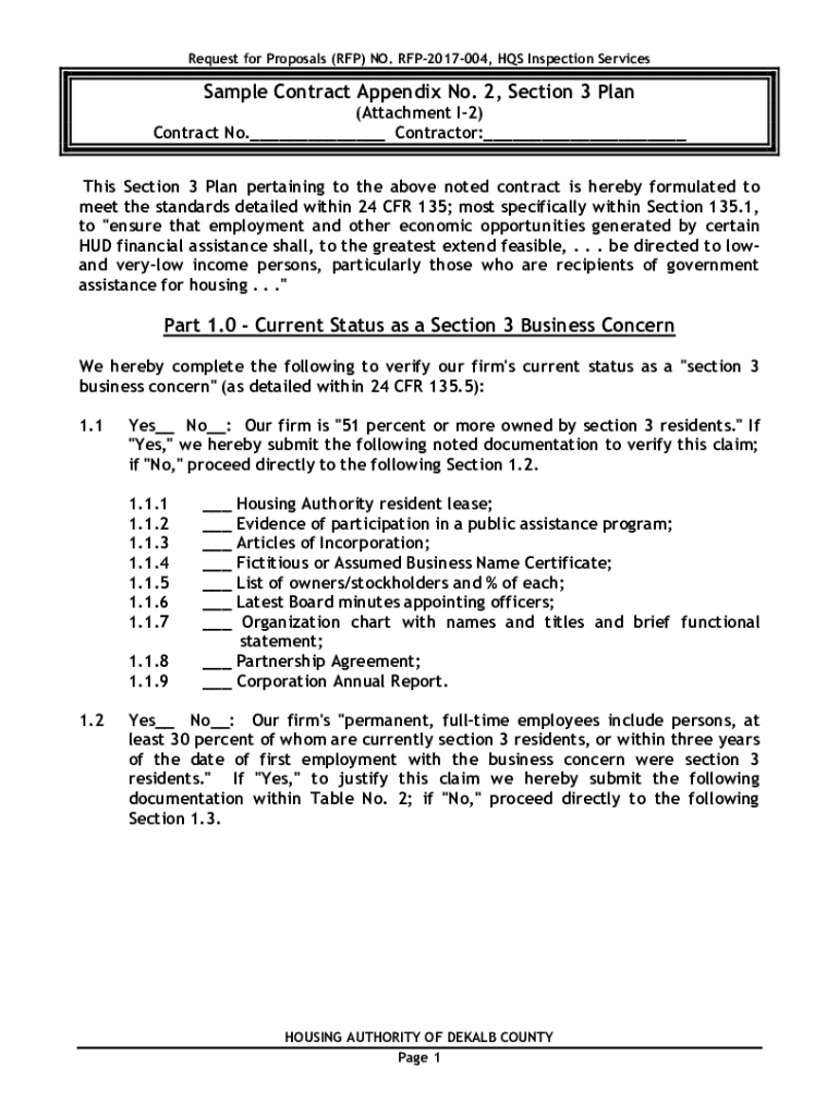 Fillable Online Request for Proposal - HCV HQS Inspection Company Fax ...