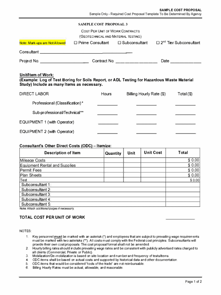 Fillable Online dot ca FREE 11+ Cost Proposal Samples & Templates in ...