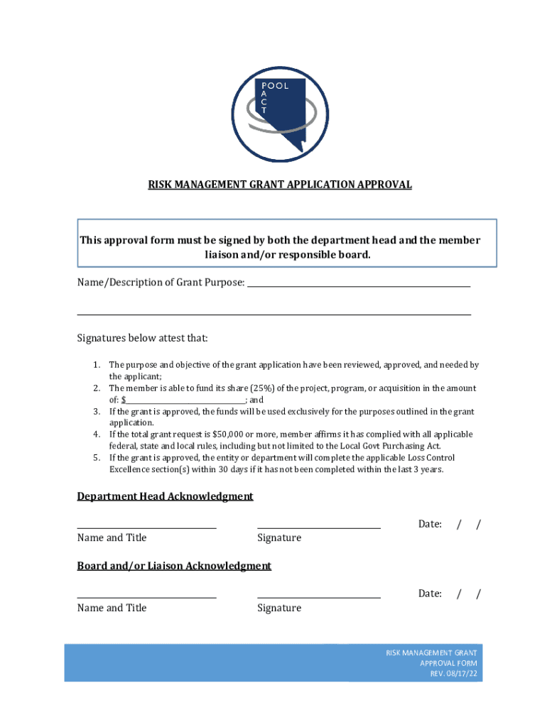 Fillable Online Risk Management Grant Approval Form Rev 12-05-17.docx ...