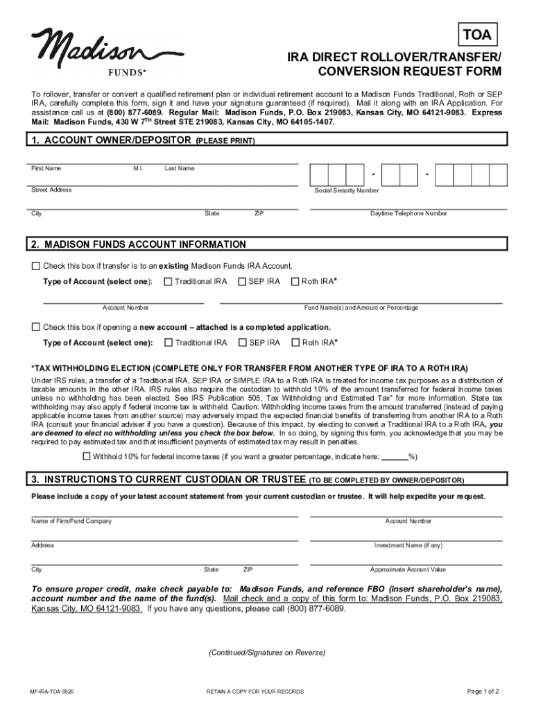 Fillable Online toA request for transfer of Assets or Direct rollover Fax Email Print - pdfFiller