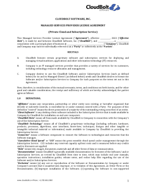 Fillable Online Managed-Service-Provider-License-Agreement- ... Fax ...