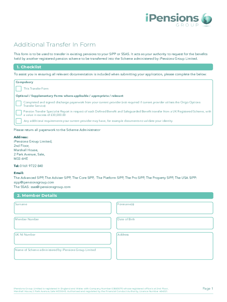 Fillable Online The Platform SIPP - Pension Transfer Request Form Fax ...