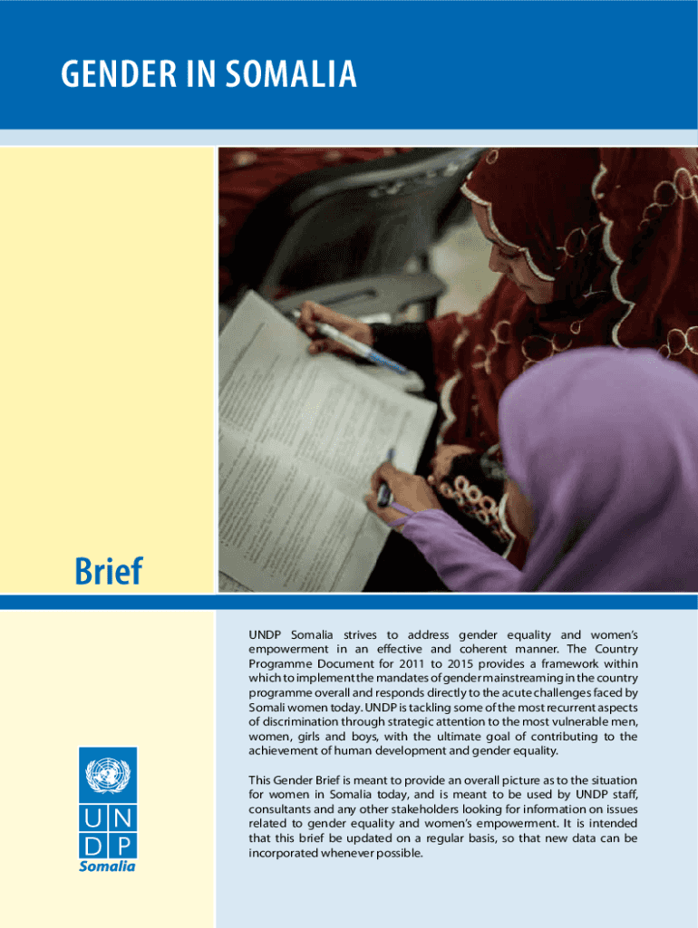 Fillable Online Undp Somalia Gender Equality And Womens Fax Email