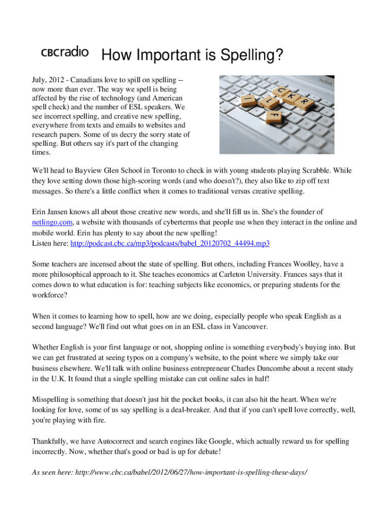 Fillable Online The Influence of Technology on English Language and ... Fax Email Print - pdfFiller