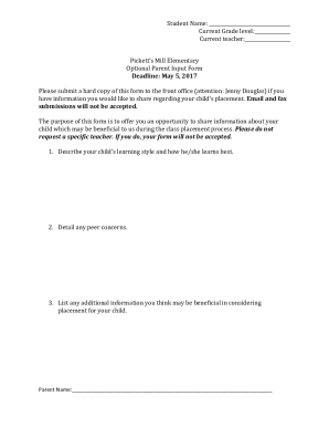 Fillable Online Kyle Perry - Pickett's Mill Elementary - Cobb County ...