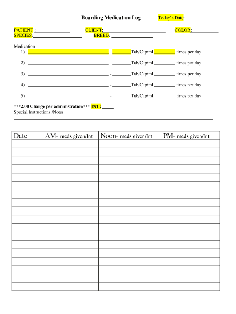 Fillable Online Pet Boarding FormsHorsham Veterinary Hospital Fax Email ...