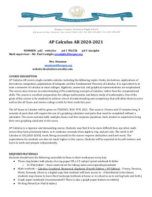 Fillable Online AP Calculus AB - home Fax Email Print - pdfFiller
