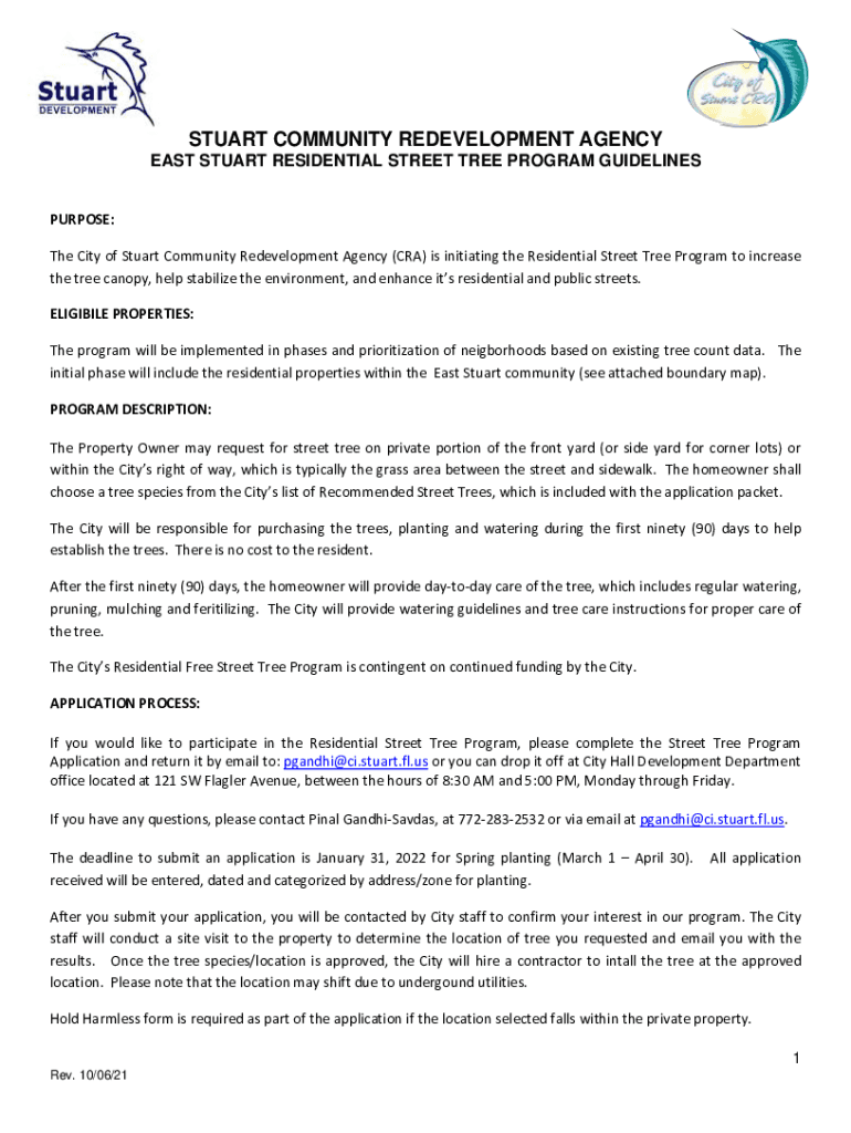 Fillable Online A G E N D A STUART COMMUNITY REDEVELOPMENT ... Fax ...