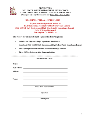 Fillable Online AUDIT COMPLIANCE REPORT AND SIGNATURE PAGE Fax Email ...