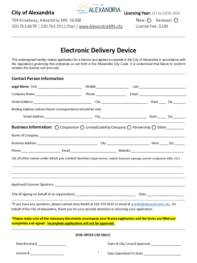 Fillable Online License Fee: $140 Fax Email Print - pdfFiller