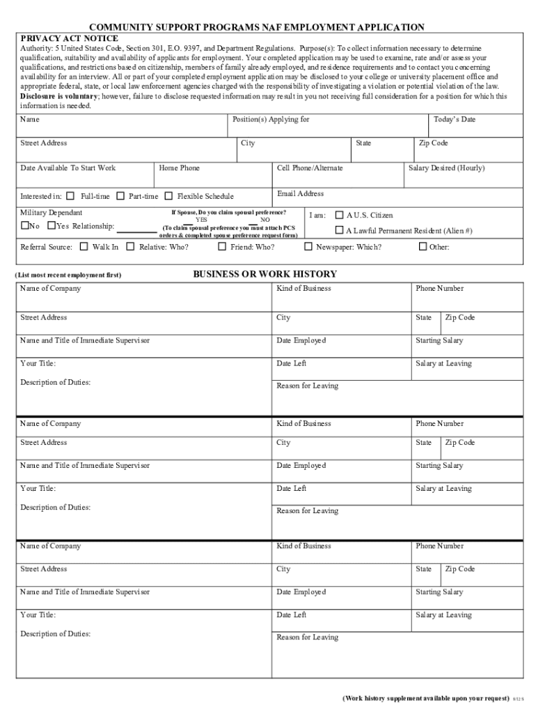 Fillable Online Naf Application Form - Fill Online, Printable, Fillable ...
