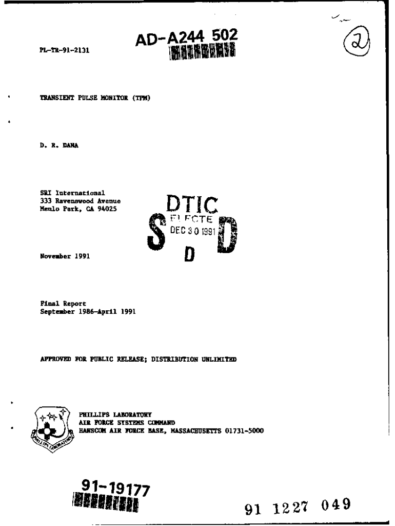 Fillable Online Transient Pulse Monitor (TPM). The Transient Pulse ...