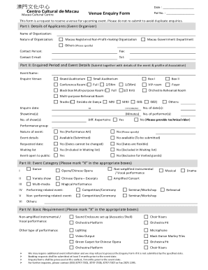 Fillable Online Venue Enquiry Form Fax Email Print - pdfFiller