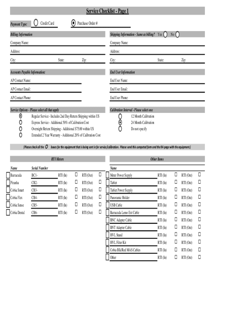 Fillable Online Purchase Order Checklist - Business Services Center Fax ...