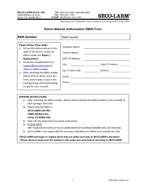Fillable Online Return Material Authorization (RMA) Guide for Customers Fax Email Print - pdfFiller