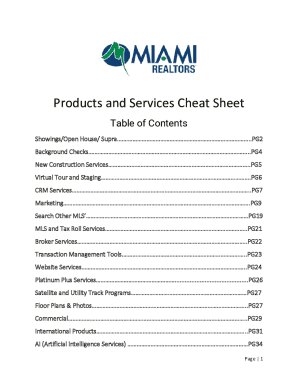 Fillable Online Products and Services Cheat Sheet Fax Email Print ...