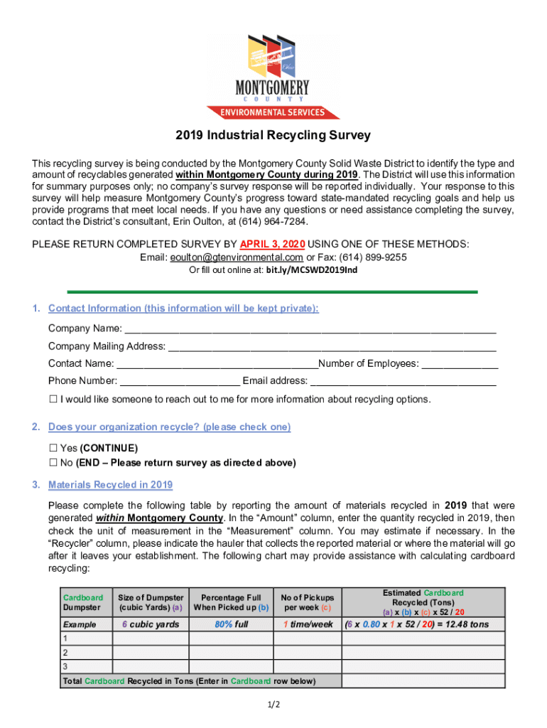 Fillable Online State of Curbside Recycling Report Fax Email Print ...
