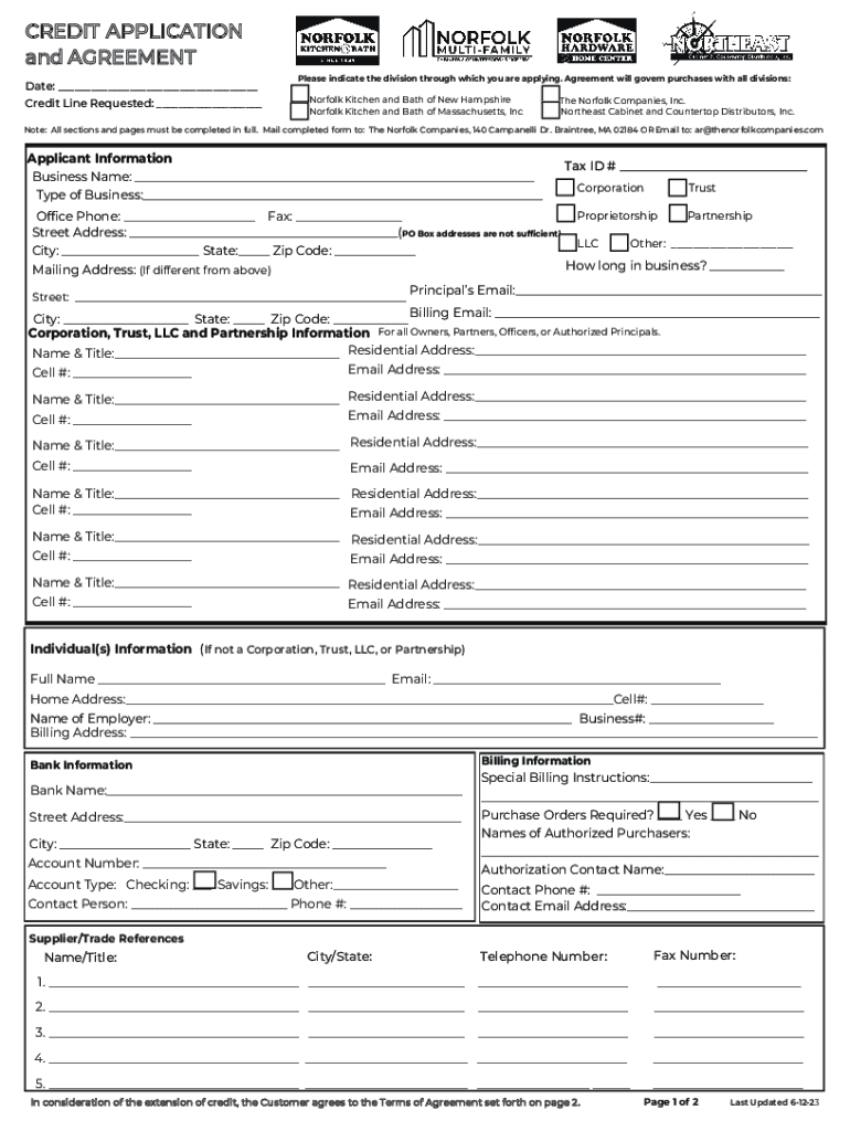 Fillable Online 2022-1109 National Lumber credit application agreement - add state on pg 2 ...
