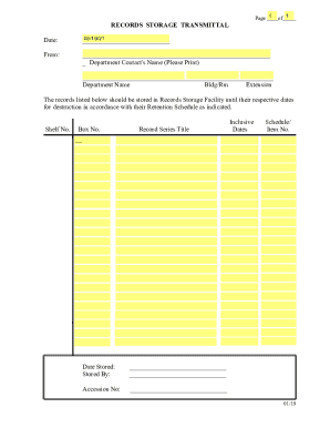 Fillable Online RECORDS STORAGE Transmittal Instructions.doc Fax Email ...