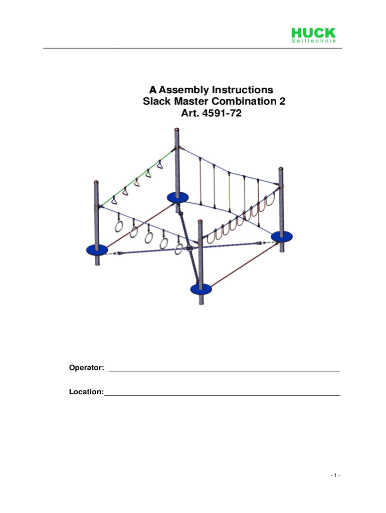 Fillable Online A Assembly Instructions Slack Master Combination 2 Art ...