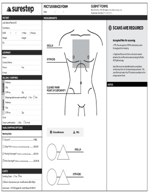 Fillable Online PECTUS BRACE FORM Fax Email Print - pdfFiller