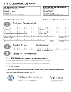 Fillable Online CTF RIDE DONATION FORM Fax Email Print - pdfFiller