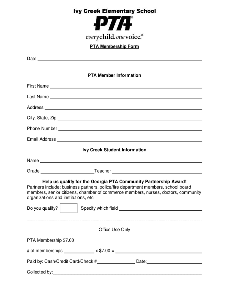 Fillable Online PTA / Forms - Gwinnett County Public Schools Fax Email ...
