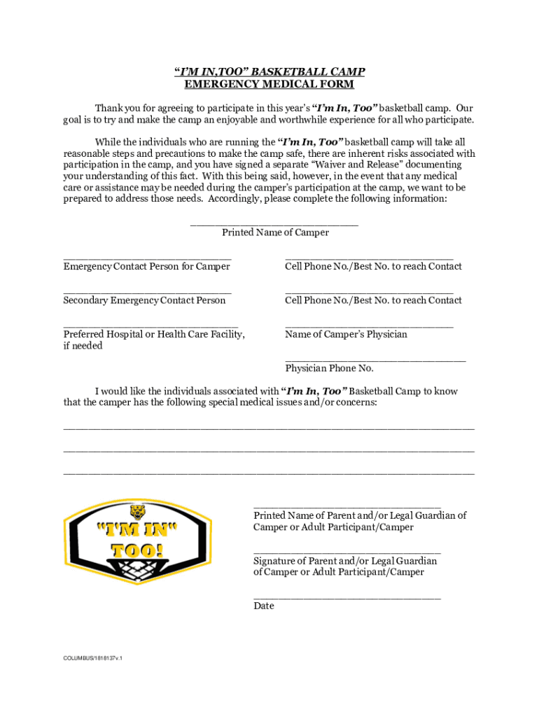 Fillable Online Letter to parents of student players, youth athletes ...