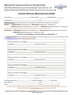 Fillable Online county official registration form Fax Email Print ...