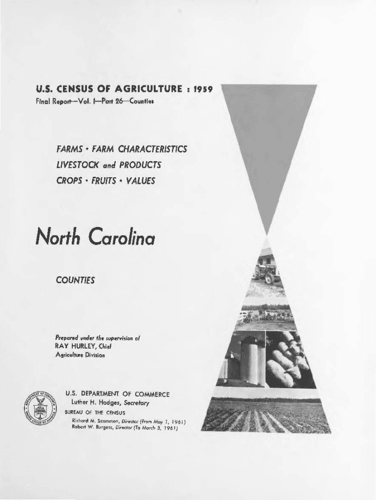 Fillable Online 1950 Census of Agriculture: Vol 1. Counties and State ...